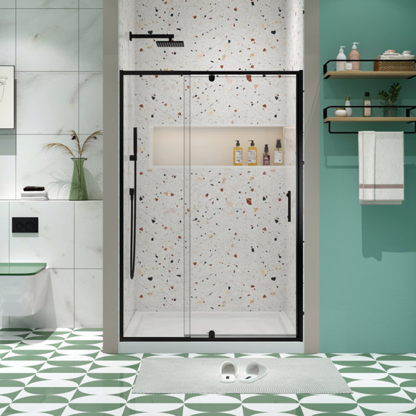 MODLAND privdr 50"-54"W x 71" H Pivot Semi-Frameless Shower Door - Wayfair Canada